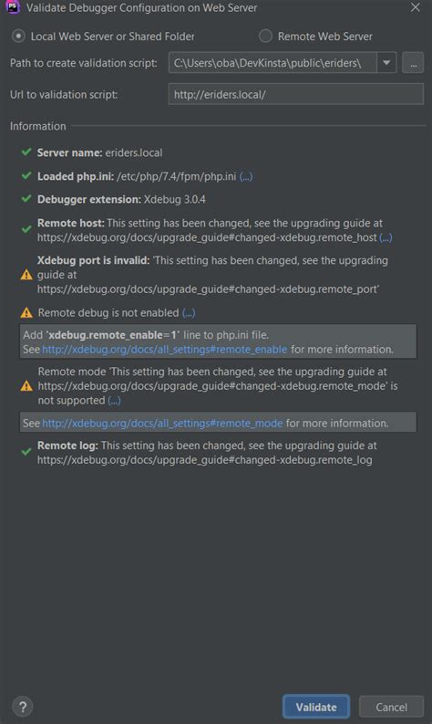 setting up xdebug with phpstorm and devkinsta on windows application