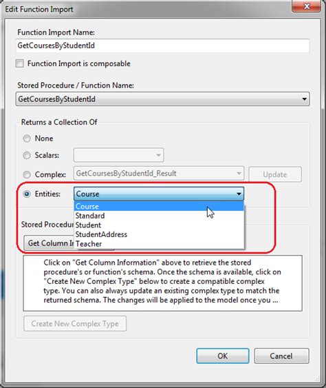 stored procedures en el entity framework