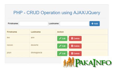 php jquery ajax crud example tutorial from scratch pakainfo