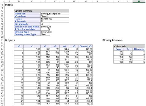 bin continuous data example solver
