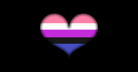 Large Vector Heart In Gender Fluid Pride Flag Colors Gender Fluid
