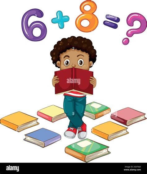 Niño Resuelve Problema De Matemáticas Imagen Vector De Stock Alamy