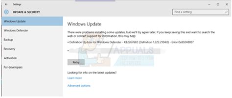 fix windows update error 0x80248007