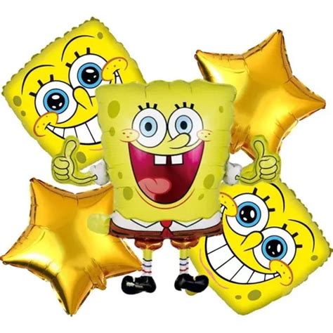 Globos Bob Esponja 5pzas Cuotas Sin Interés