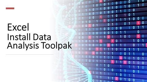 Excel For Biostatistics Installing The Data Analysis Toolpak Youtube