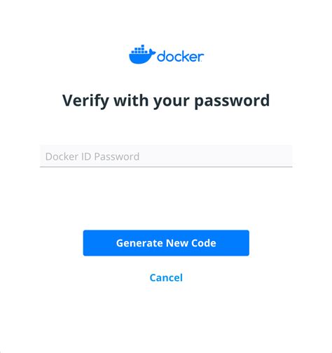 generate a new recovery code docker documentation