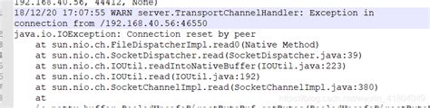 spark：exception in connection from 192 168 40 56 46550