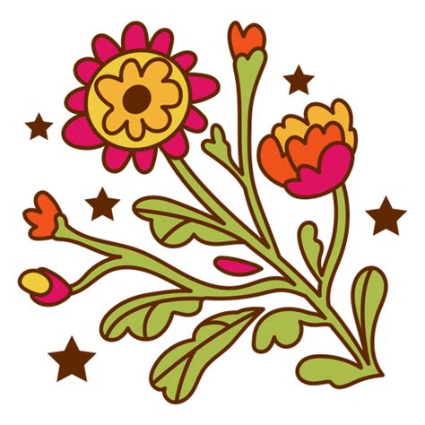 Colorful Flowers Color Stroke Png And Svg Design For T Shirts