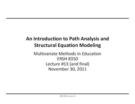Pdf An Introduction To Path Analysis And Structural Modeling · Pdf
