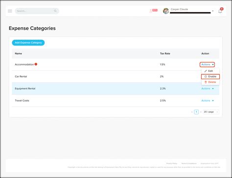 managing expense categories hr web platform employment hero