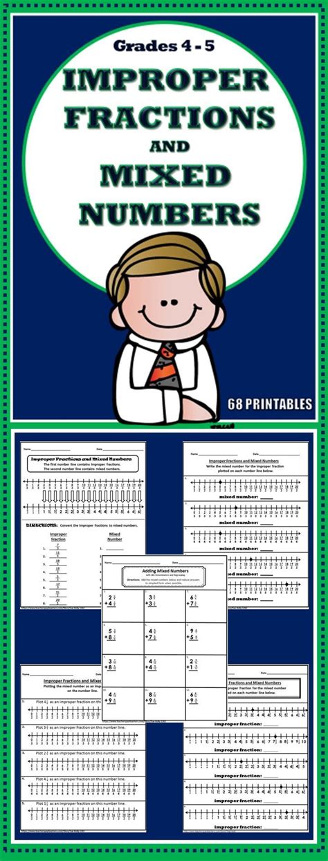 Improper Fractions And Mixed Numbers No Prep Printables Grades 4 5