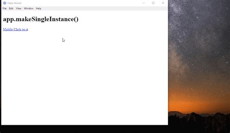 node js electron prevent multiple instance with middle