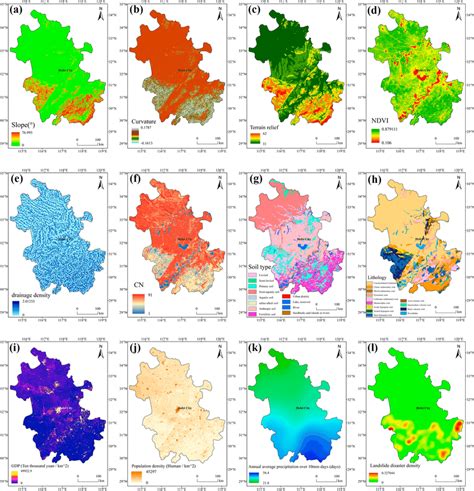 Spatial Distribution Of Landslide Density And Influencing Factors A