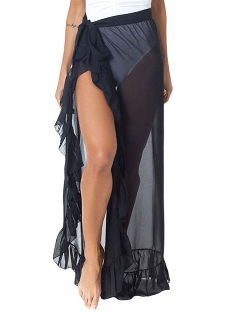 Lelinta Womens Swim Wear Bikini Cover Up Sheer Beach Mini Wrap Skirt