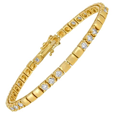 2 15 Carat Diamond Gold Tennis Bracelet For Sale At 1stdibs Second
