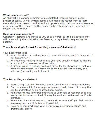 Abstract Writing 100 Examples How To Write Pdf