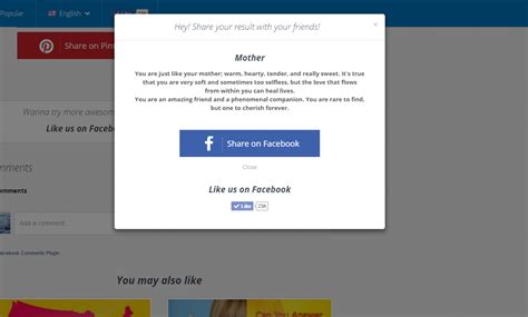 javascript quiz when user gets to the result display a popup stack