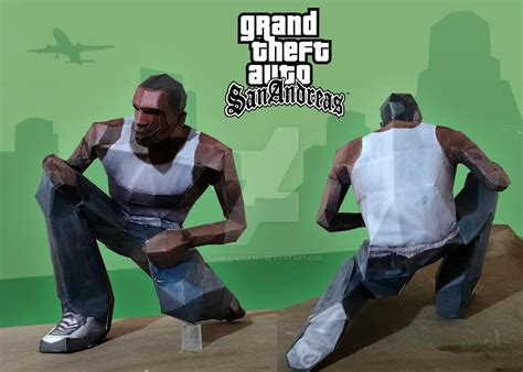 Gta San Andreas Carl Johnson Cj Papercraft By Gamestroll344 On