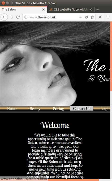 javascript css website fit to width of device stack