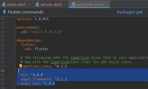 flutter dart server framework angel server in flutter with example