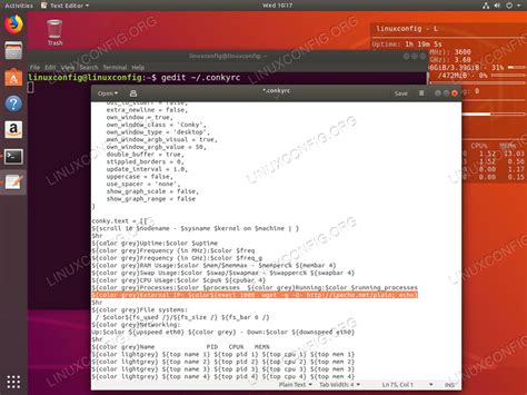 System Monitoring On Ubuntu 18 04 Linux With Conky Linux Tutorials