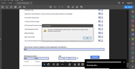 unable to submit pdf