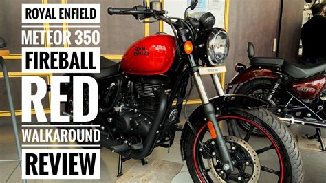 Royal Enfield Meteor 350 Fireball Red Walkaround Review With Exhaust