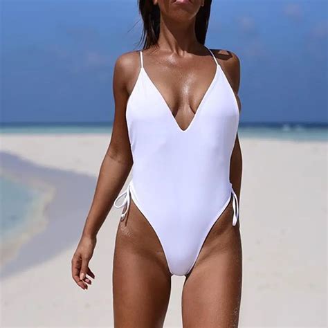 Sexy Women One Piece Swimsuit 2018 New Bandage Solid Bikini Push Up