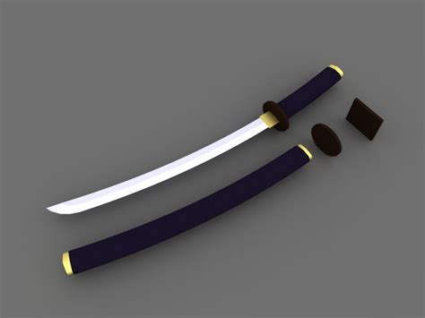 Low Poly Katana Sword 3d Model 5 Blend 3ds Dae Fbx Md3 Obj