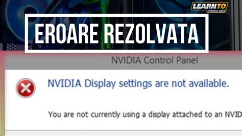 erorr you are currently not using a display attached to an nvidia
