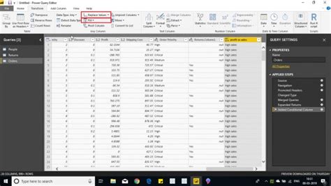how to replace null values with custom values in power bi