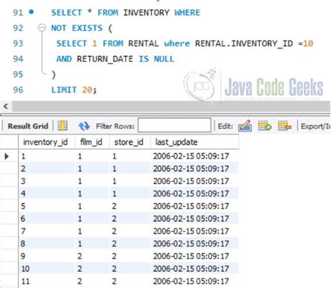 sql subquery nested query in sql examples java code geeks
