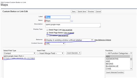contact detail page does not show standard and custom buttons according
