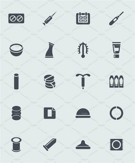 9 contraceptive methods icon designs for spreading awareness design