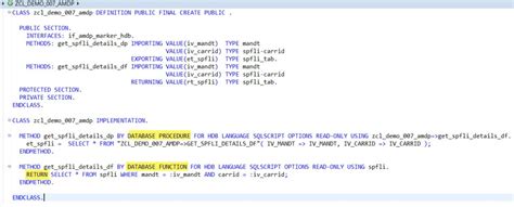 amdp function method sapcodes