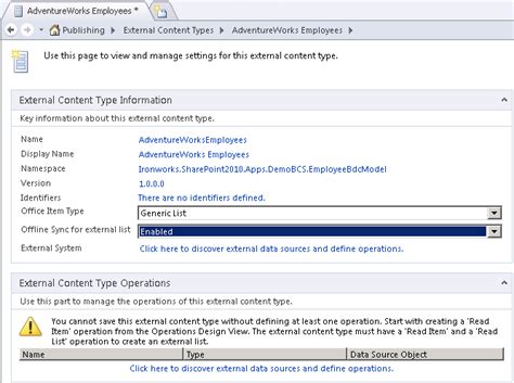 how to create an external content type in sharepoint designer 2010