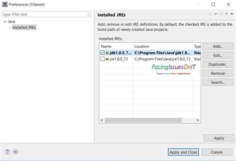 eclipse how to set java path of jdk jre facing issues on it