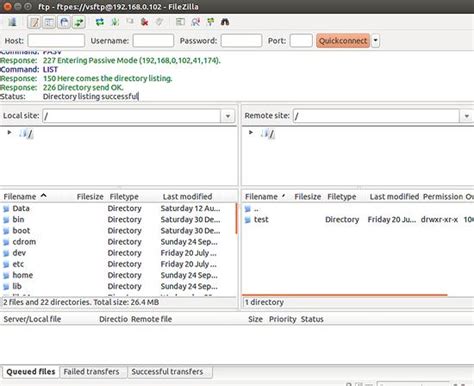 installation und konfiguration des vsftpd servers mit tls