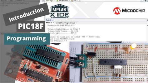 how to program pic18f blinking an led step by step youtube