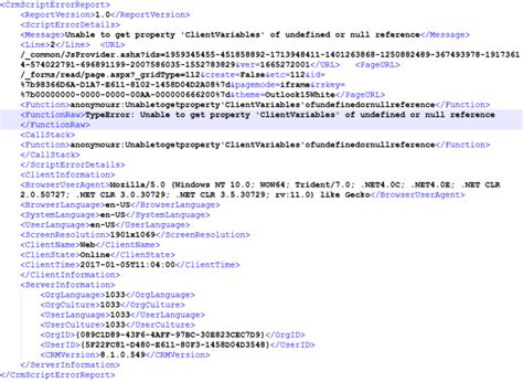 security unable to get property clientvariables of undefined or