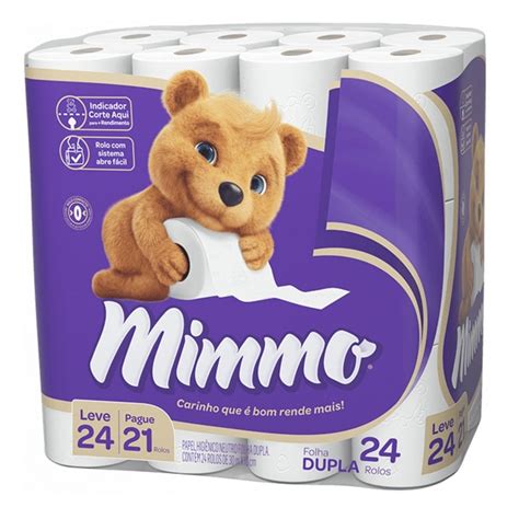 Papel Higiênico Folha Dupla Mimmo Neutro Ultra Macio Pacote Com 24