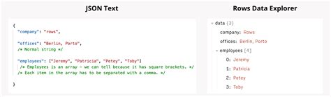 parsing json rows