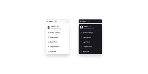 profile dropdown figma community