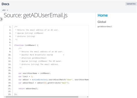 documenting vrealize orchestrator code with jsdoc and confluence