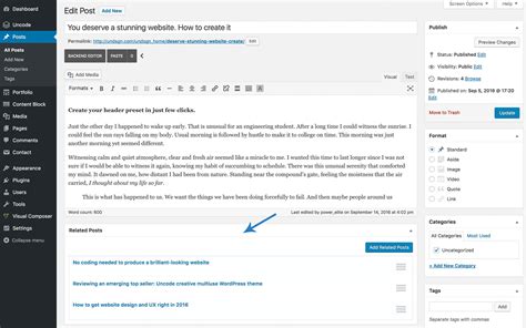 related posts uncode theme documentation and help center
