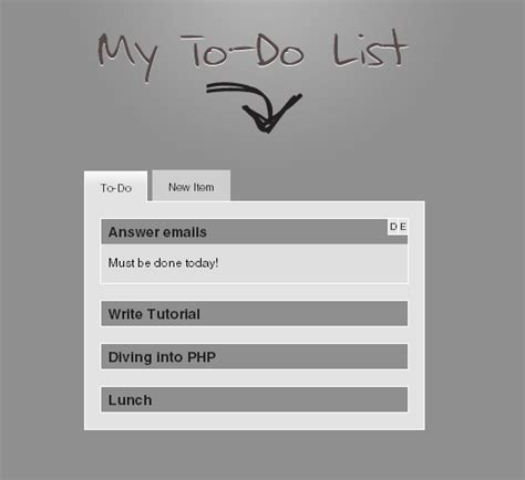 how to code a fun to do list with php and ajax