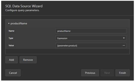 add parameters and filter data report and dashboard