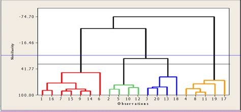 The Clustering Of 20 Wheat Lines Based On Wards Method According To