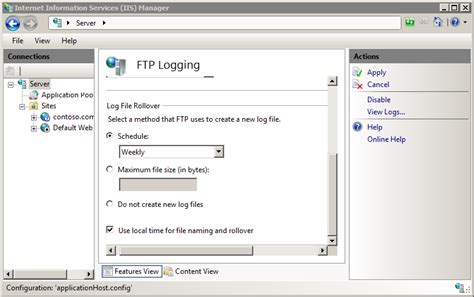 default ftp log files settings the official microsoft iis site
