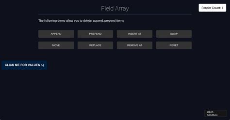 react hook form usefieldarray forked codesandbox
